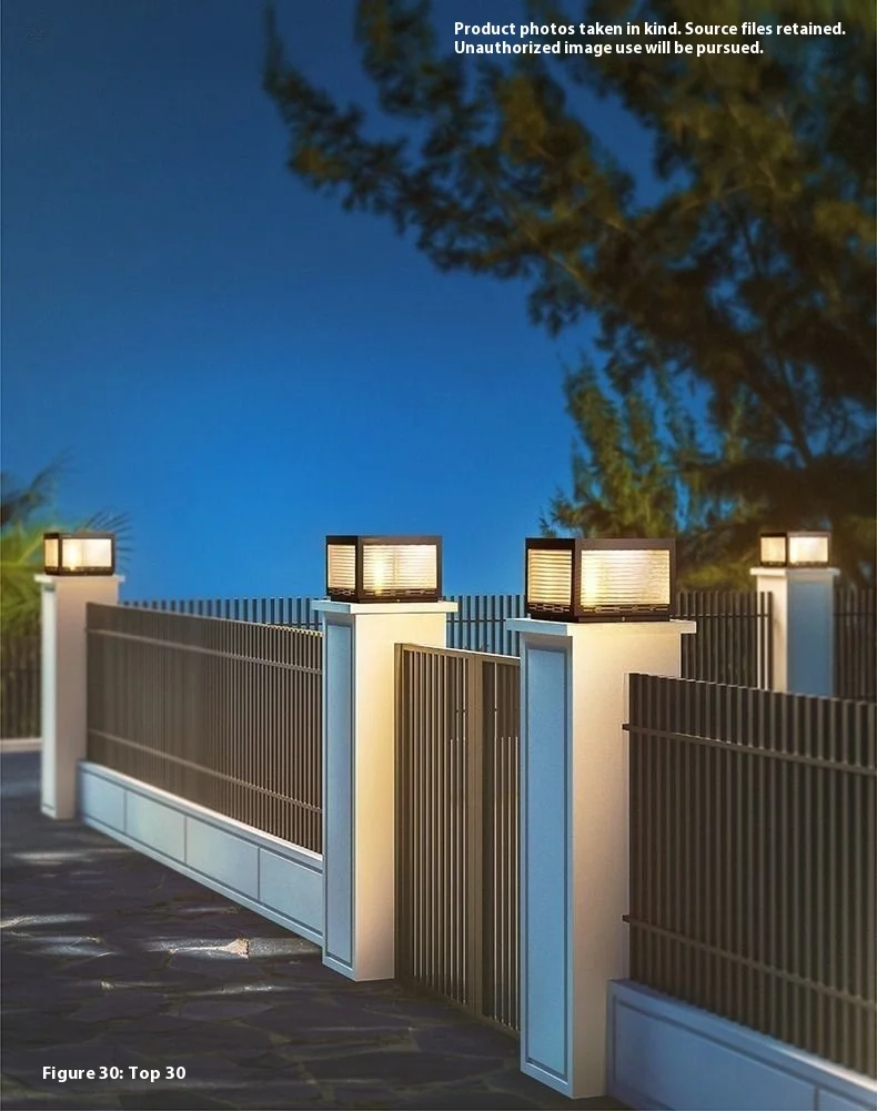 Outdoor IP65 Solar LED Pillar Light Stainless Steel Body Ra80 3500K ...