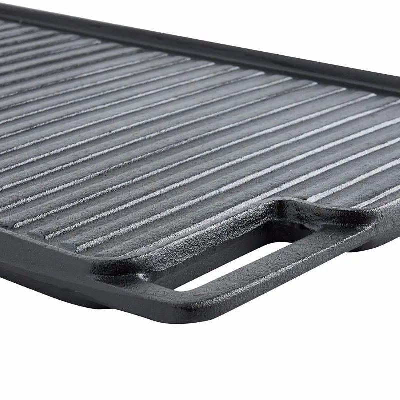 Heavy Duty Double Sided Reversible Griddle Stove Top Two Burners Cast ...