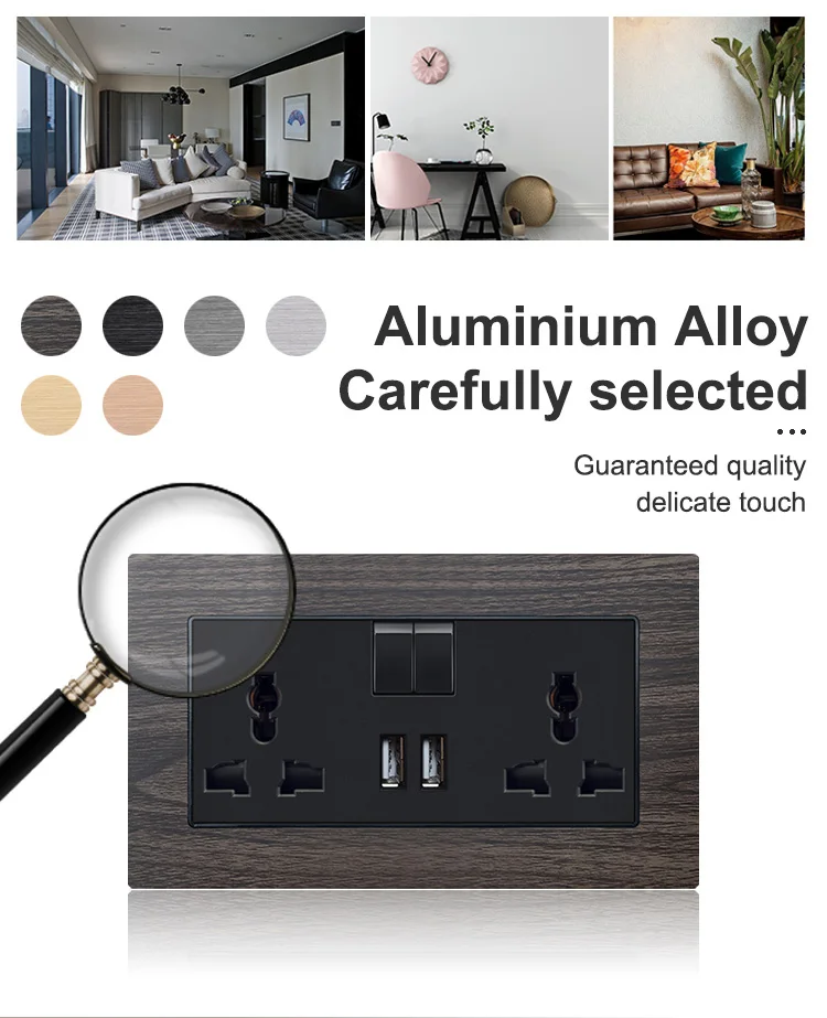 SUMMAO Power Indicator LED 3 Phase Wall Switch & Socket