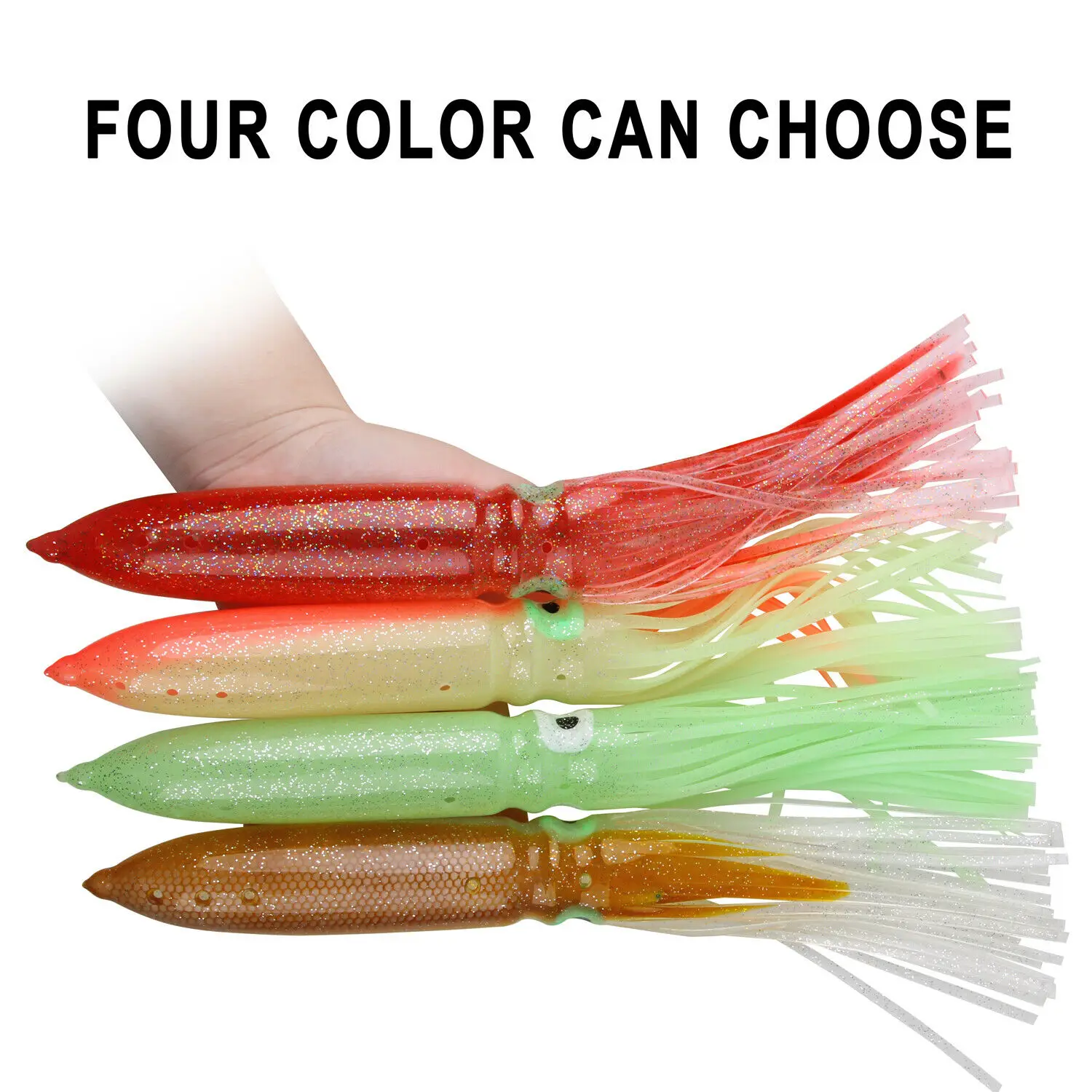 30cm Soft Skirt Plastic Squid Trolling Lure Luminous Octopus Squid Fishing Lures - Buy Luminous ...