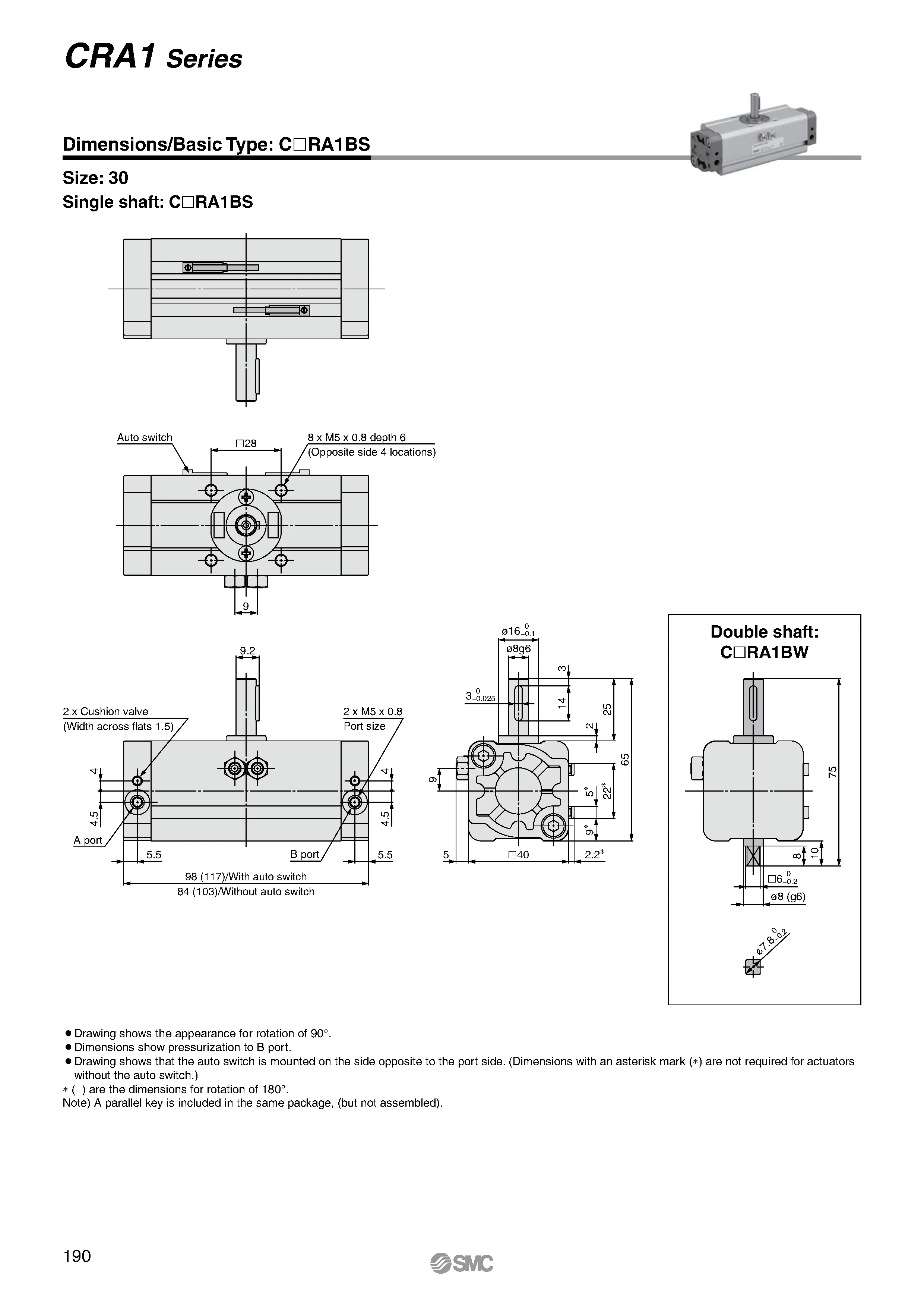 Smc Rotary Actuator Cra1/cdra1-z - Buy Smc Cylinder,Pneumatic Cylinder ...