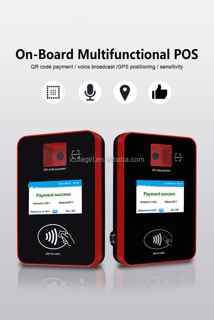 Contactless Bus Smart Card Validator With 3g 4g Gps Nfc Bt Qr Code Emv ...