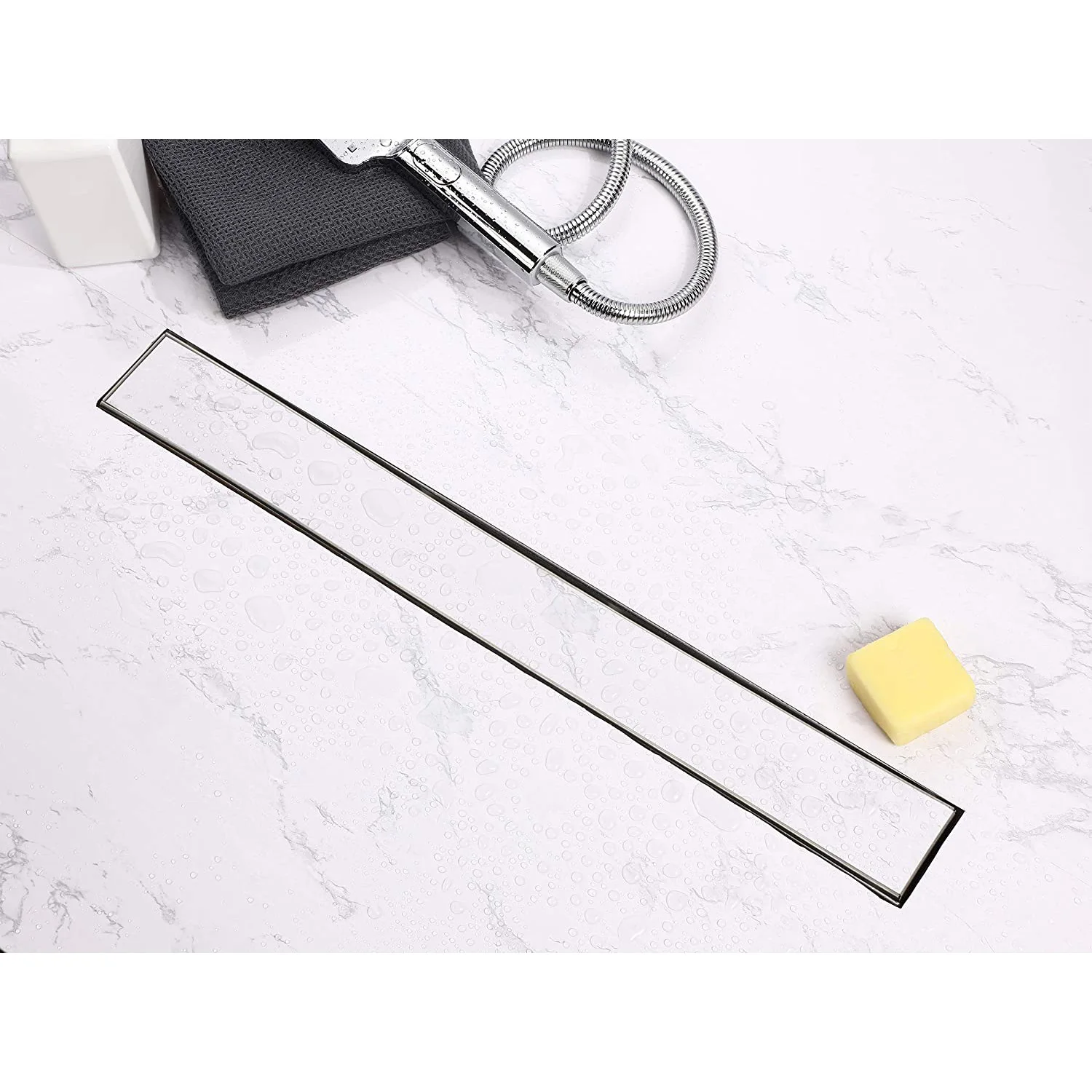 Custom Stainless Steel Shower Linear Floor Drain Removable Cover ...