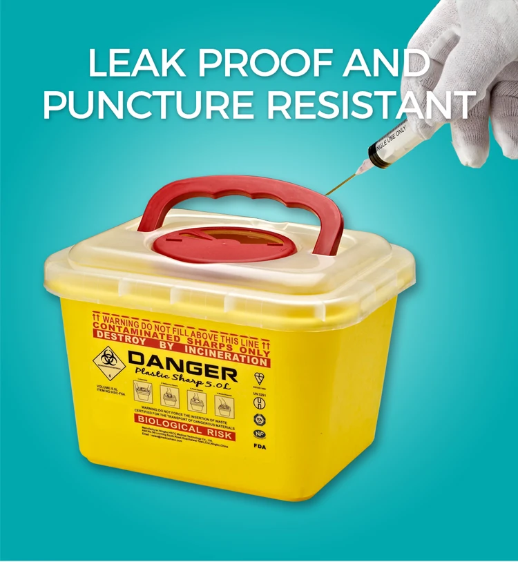 5 Litre Medical Clinical Sharps Container For Ambulance - Buy Sharps ...