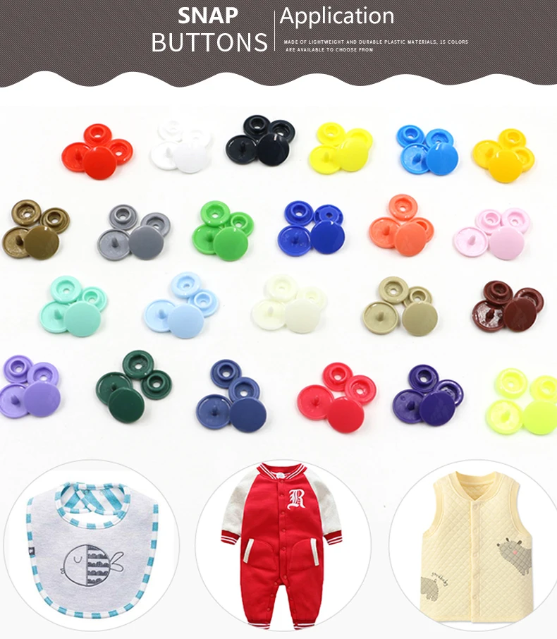 9 Colors Resin Plastic Snap Button Set Press Stud Socket Button 12mm T5 ...
