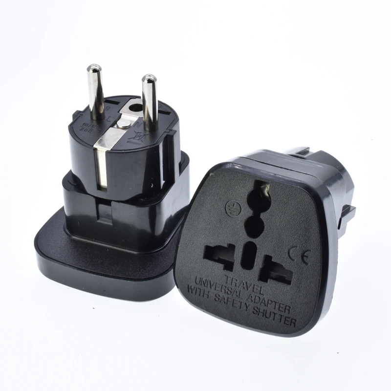 Universal To Schuko Eu European Type E Plug Adapter Germany France ...