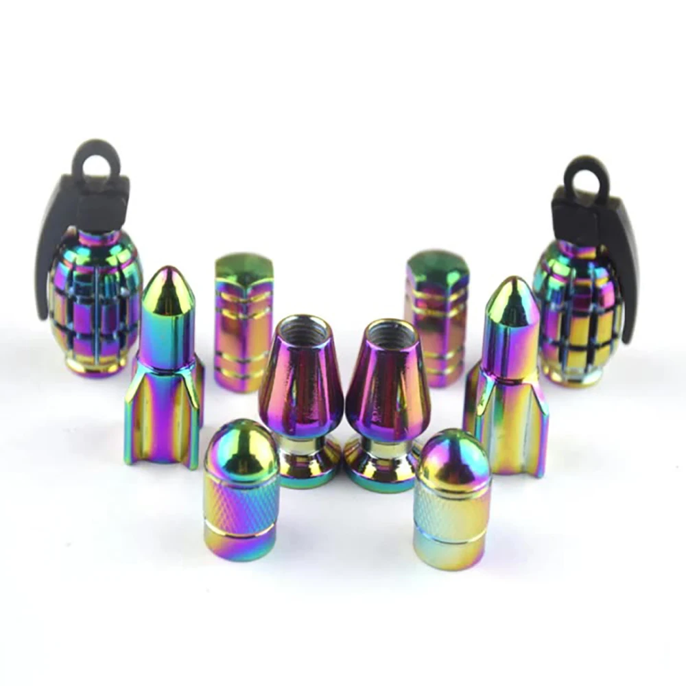 Colorful Aluminum Alloy Tire Valve Caps for Car Motorcycle Bike