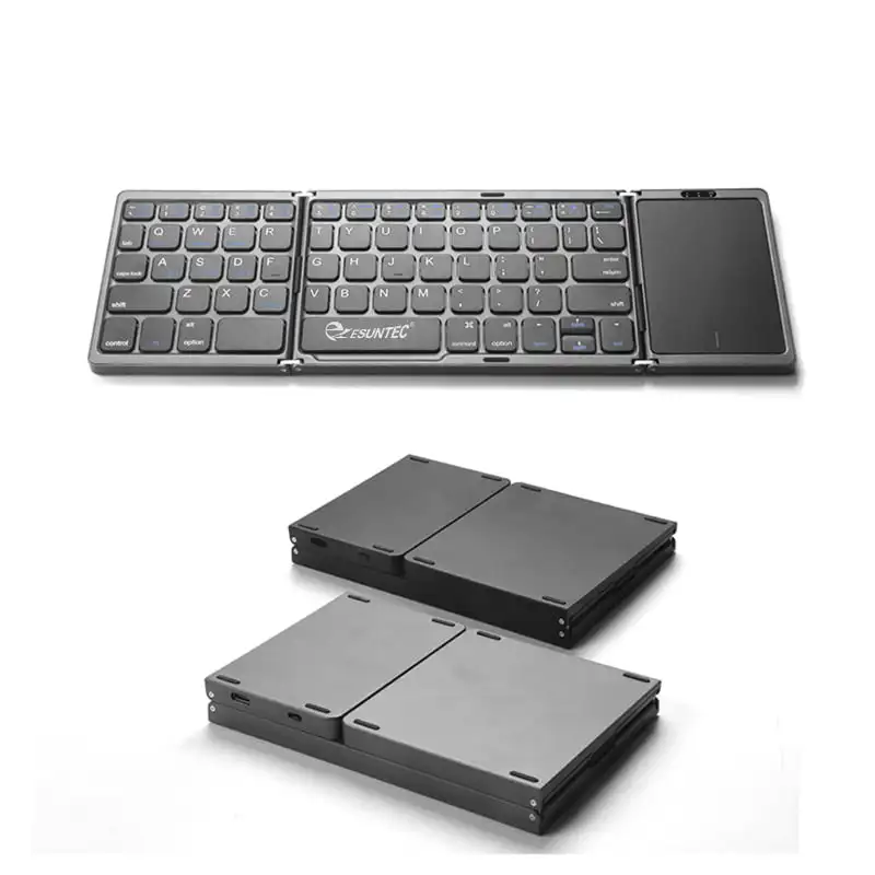 Bt Wireless Foldable Office Keyboard Slim Mini Portable Three-fold ...