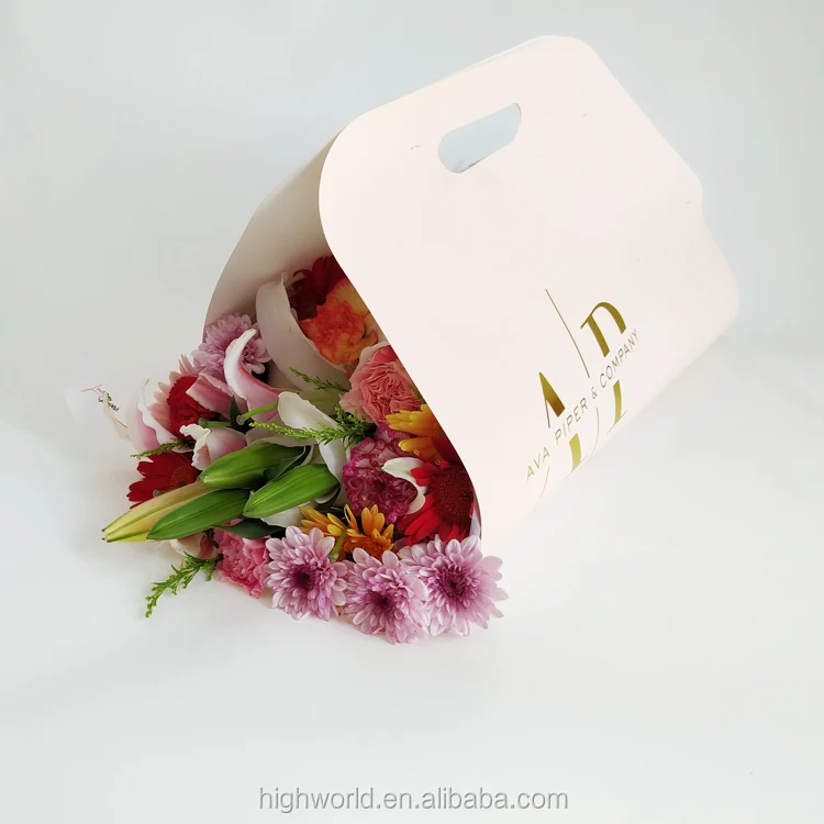 Puff Printing Custom Flower Wrapping Carrier Paper Bags for Gift ...