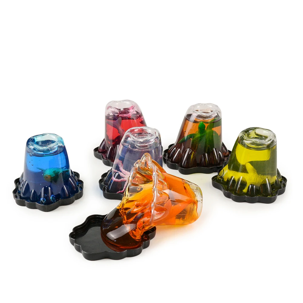 Novelty Toy Transparent Crystal Volcano Slime with Shark