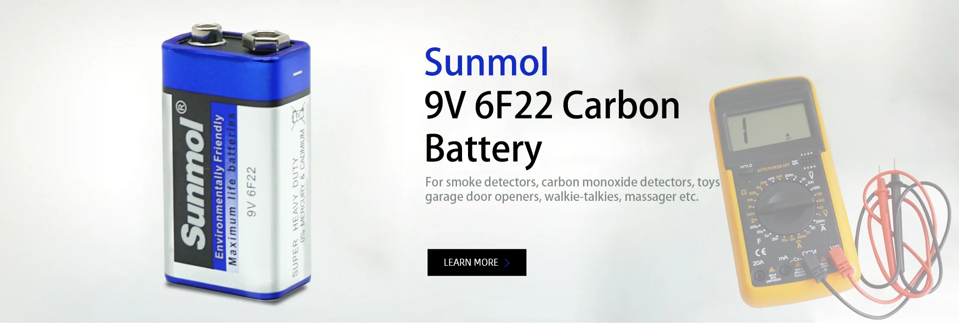 具有MSDS认证的SUNMOL铝箔套9V 6f22干电池| Alibaba.com