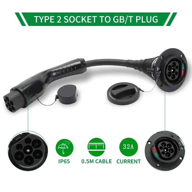 Gbt Ev Charging Adapter Use For Charging Gb/t Electric Car On Iec 62196 ...