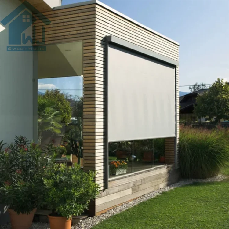 Sunscreen Vertical Fabric Customized Size Motorized Screen Patio ...