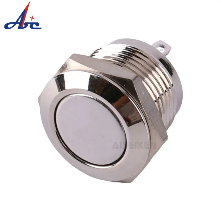 Aibeiken Mini Cheap Short 12mm IP65 12 Volt Push Button Switch