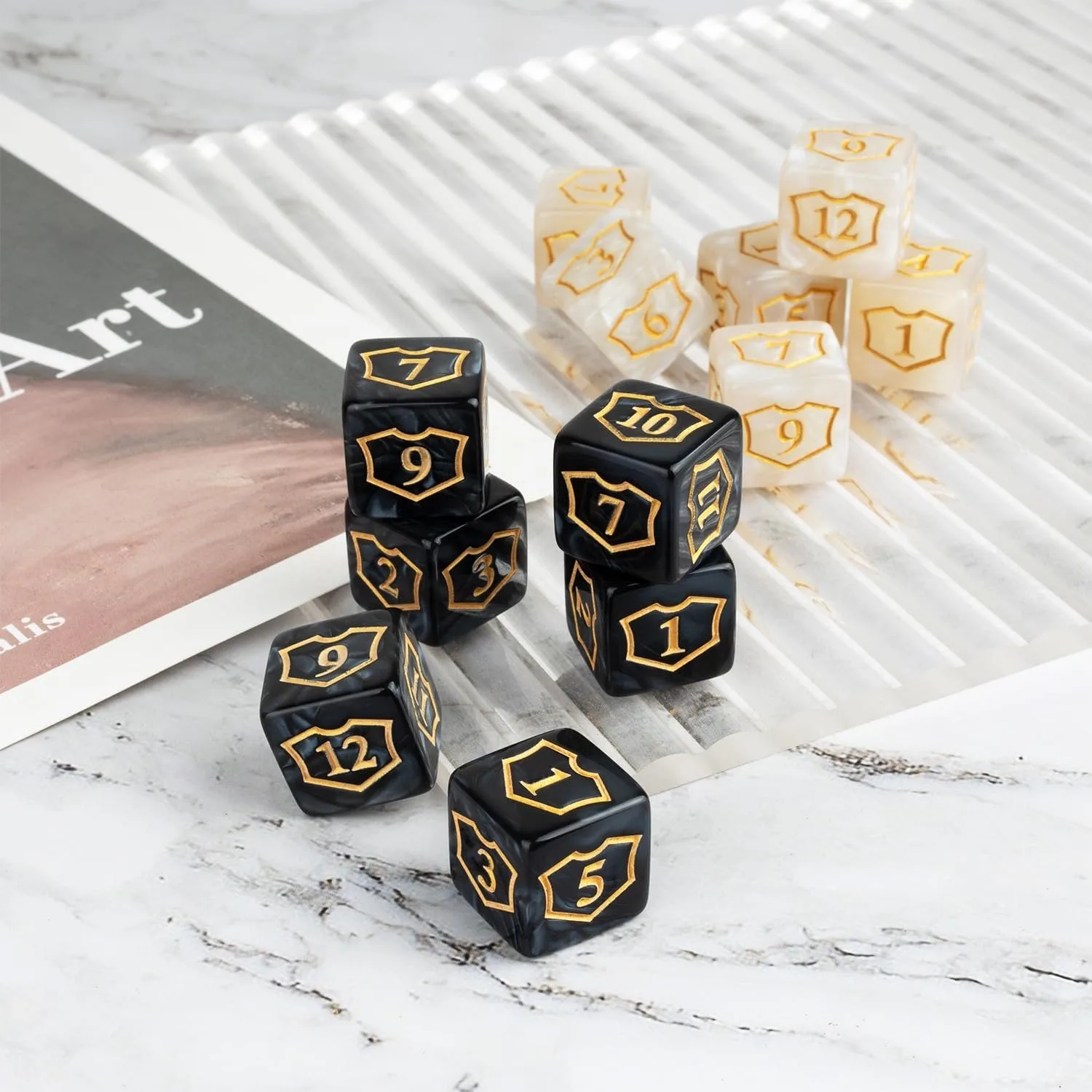 24-Piece Magic Dice Set Compatible with TCG Card Games Shield Tokens ...