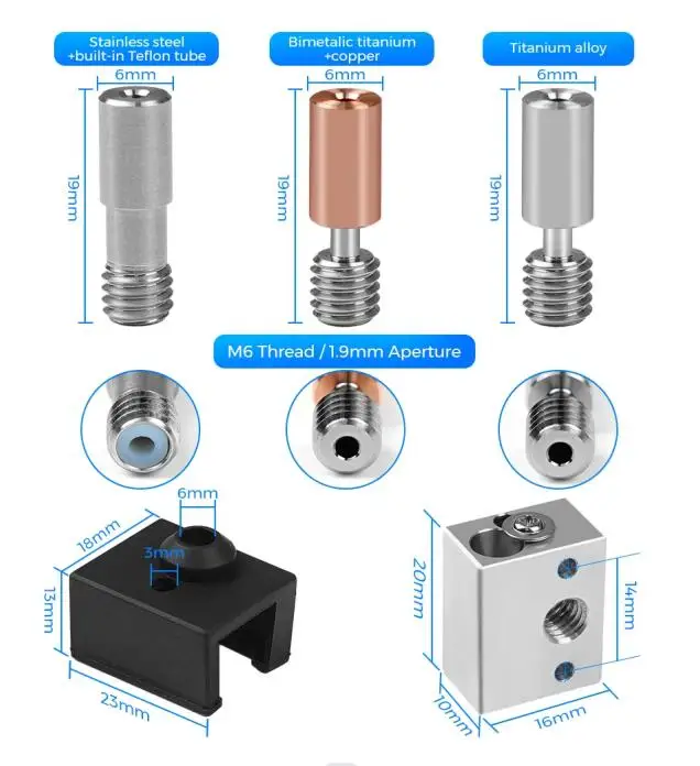 Hotend Kit with Bimetal Heatbreak for Creality Ender-3 S1 (Pro/Plus) CR ...