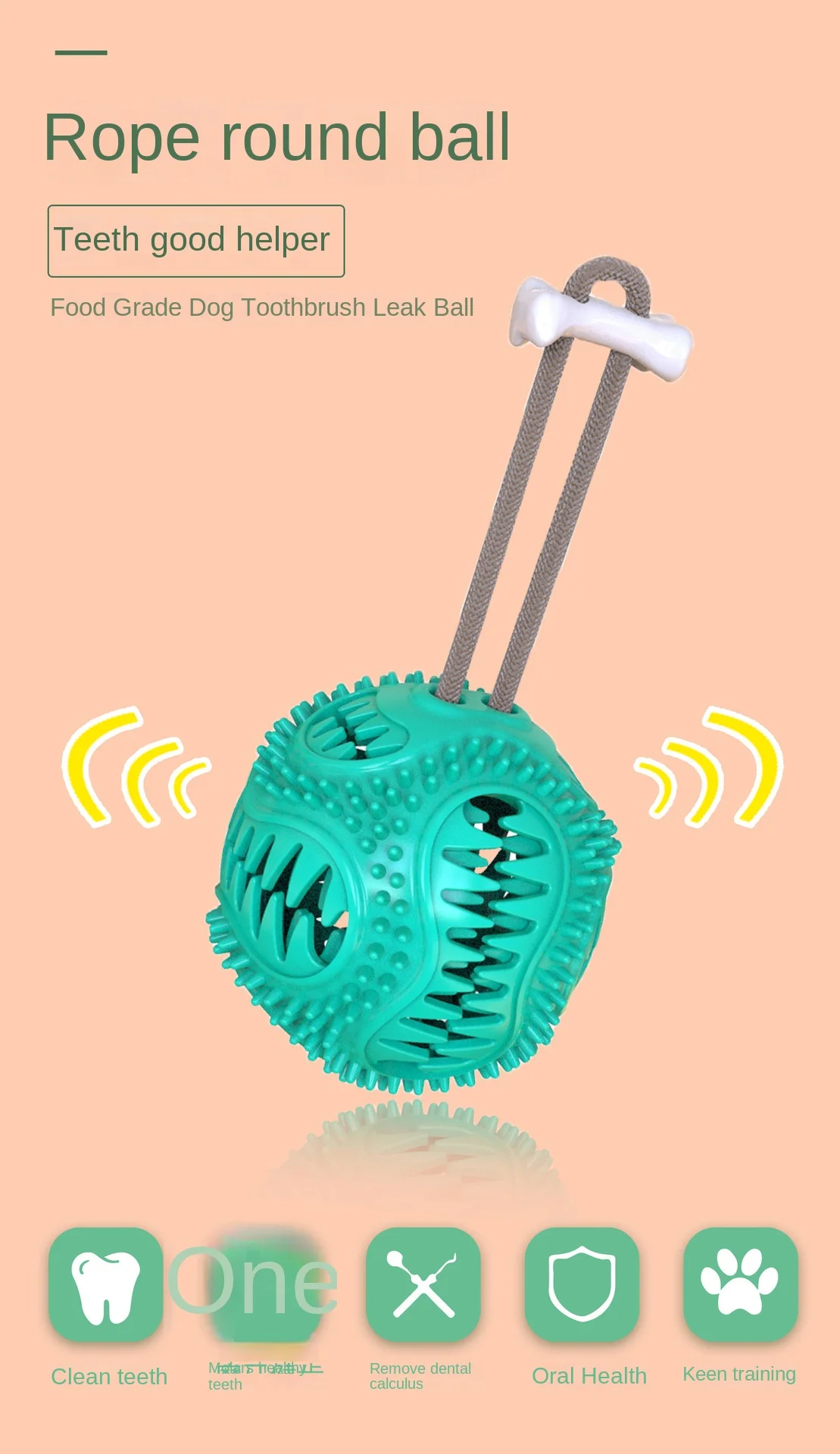 Pet Dog Chew Bite Ball Leak Ball Bean Bite Resistant TPR Material Easy ...