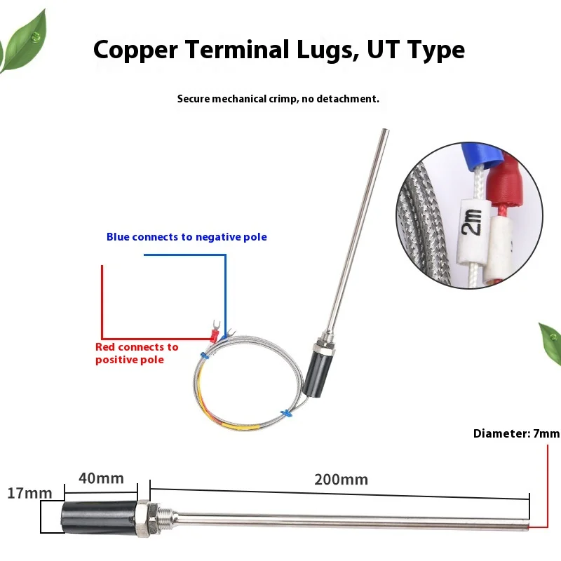 K/E/PT100/CU50 Type Temperature Sensor Probe Stainless Steel ...