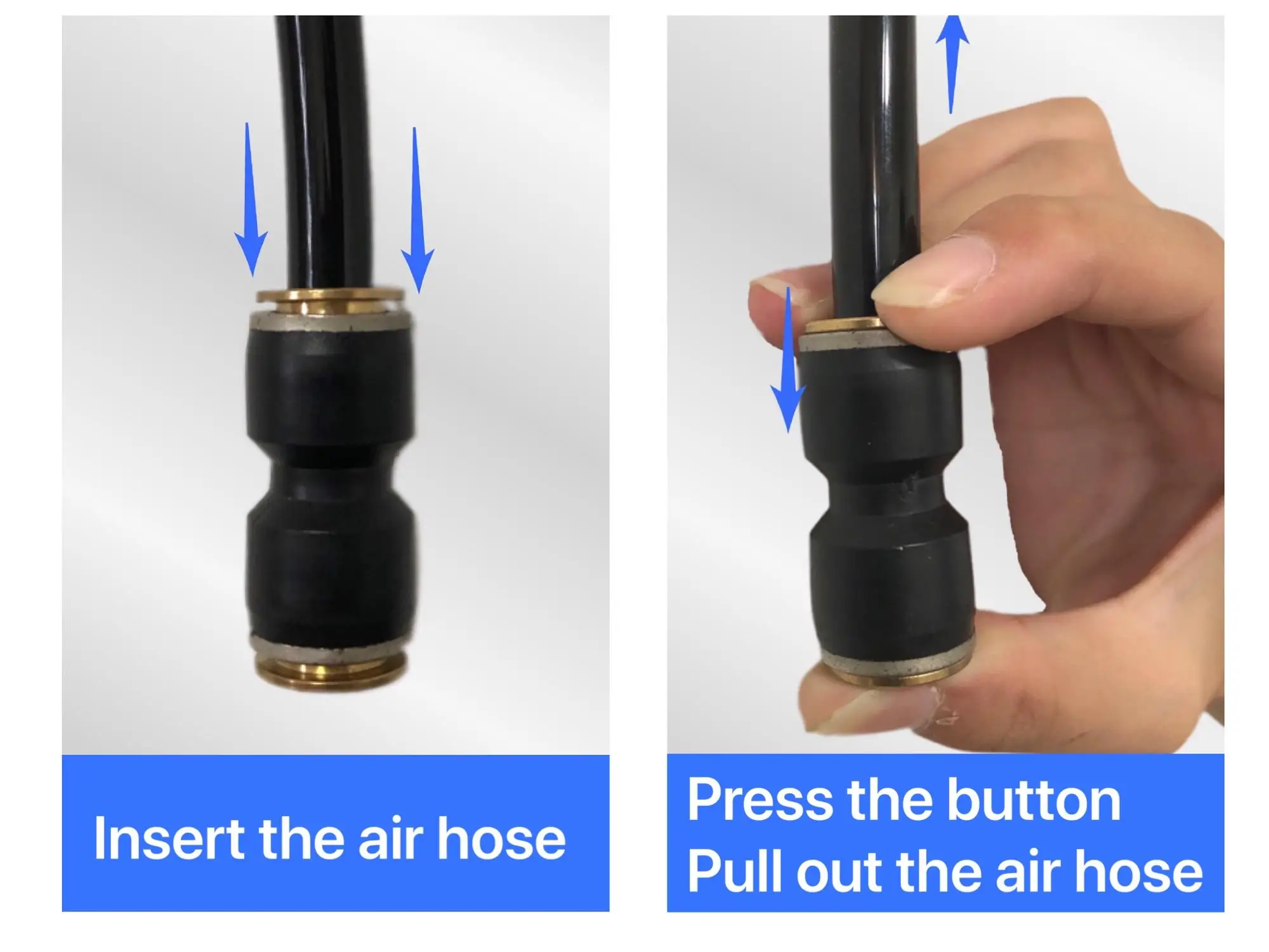 Pv 2 Way L Types Brass Nickle Plated Button Black Plastic Body Pu Air ...