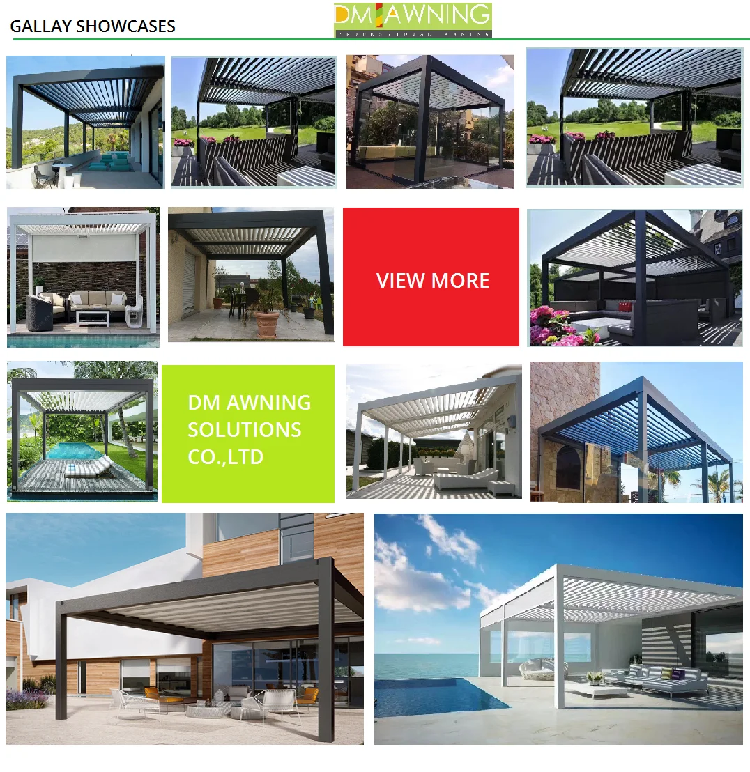 Aluminum Motorized Louver Outdoor Pergola Factory Price