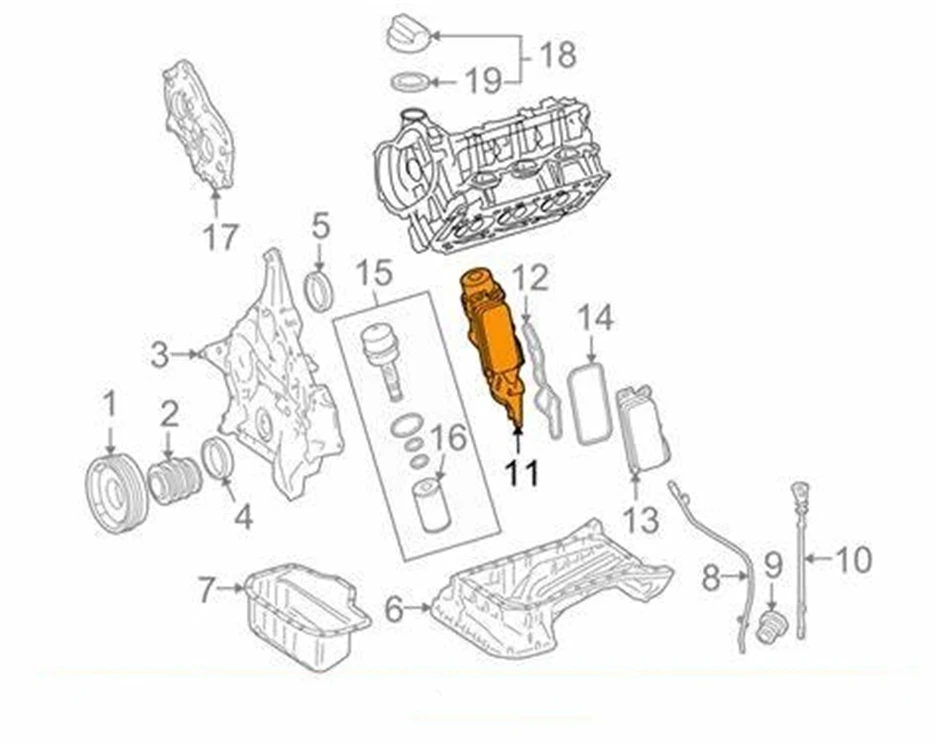 W203 W204 M272 Engine Oil Filter Housing Cooler For Mercedes Benz C200 ...