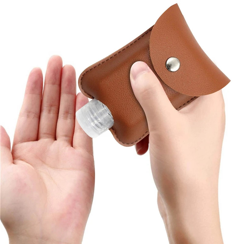 Pu Leather Hand Sanitizer Holder Sanitizer Key Chain Portable Hand ...
