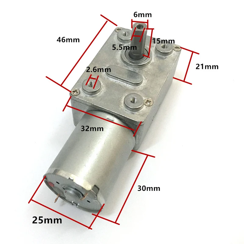JGY370 12V 40RPM DC Worm Geared Motor - High Torque Power