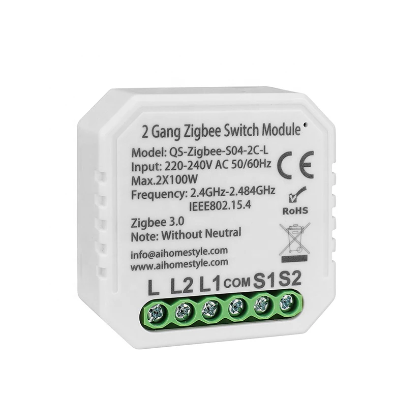 High quality 240V 2300W 2 Gang 2 Way Tuya Switches smart Home zigbee ...