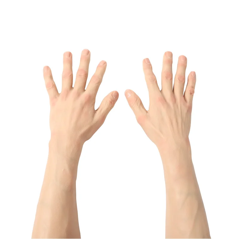 Realistic Silicone Arm Cover Male Hand Gloves with Skin Texture for ...