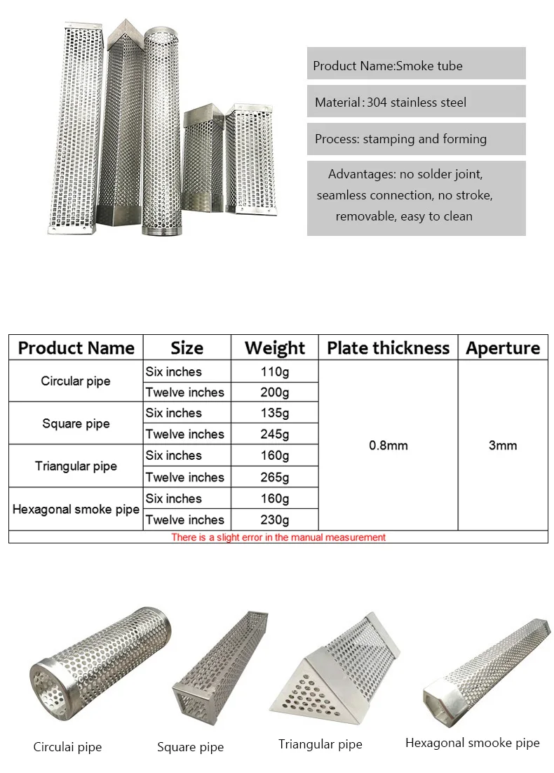 Pellet Smoker Tube Stainless Steel 304 BBQ Wood Pellet Tube Smoker for ...