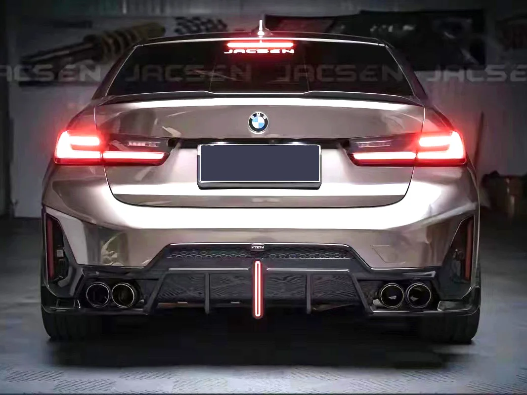 VTEN Style Body Kit Front Lip Side Skirt with LED Light Rear Bumper Lip ...