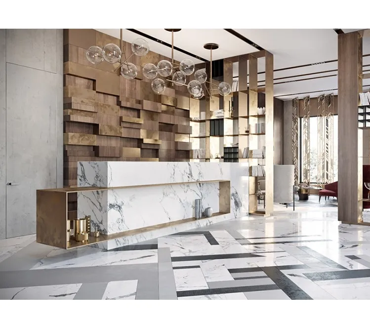 Natural Marble Stone Office Reception Counter - Modern Tanning Salon ...
