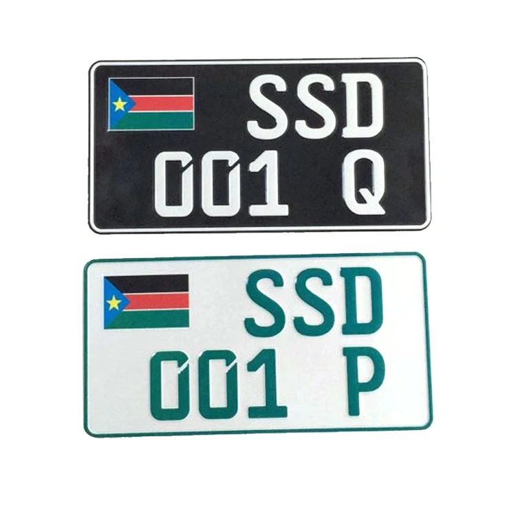 OEM high quality embossed South Sudan aluminum car license plate for ...