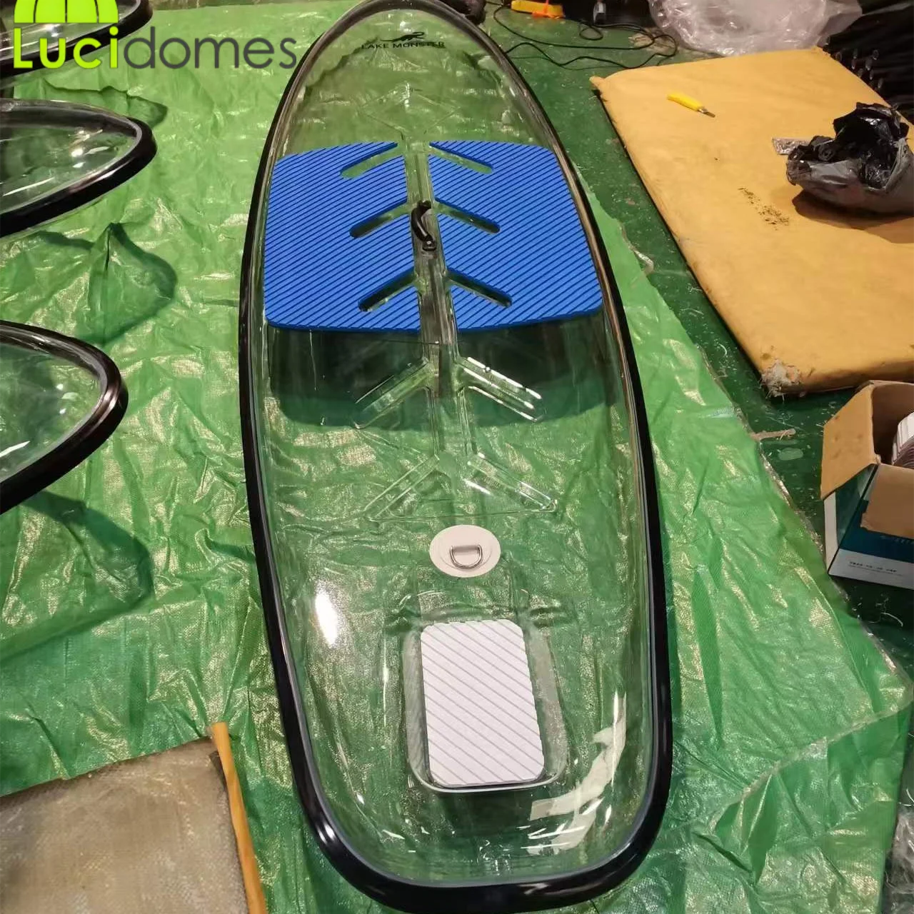 Lucidomes clear SUP Paddle Board Bottom Surfing Paddle PC Glass Bottom ...