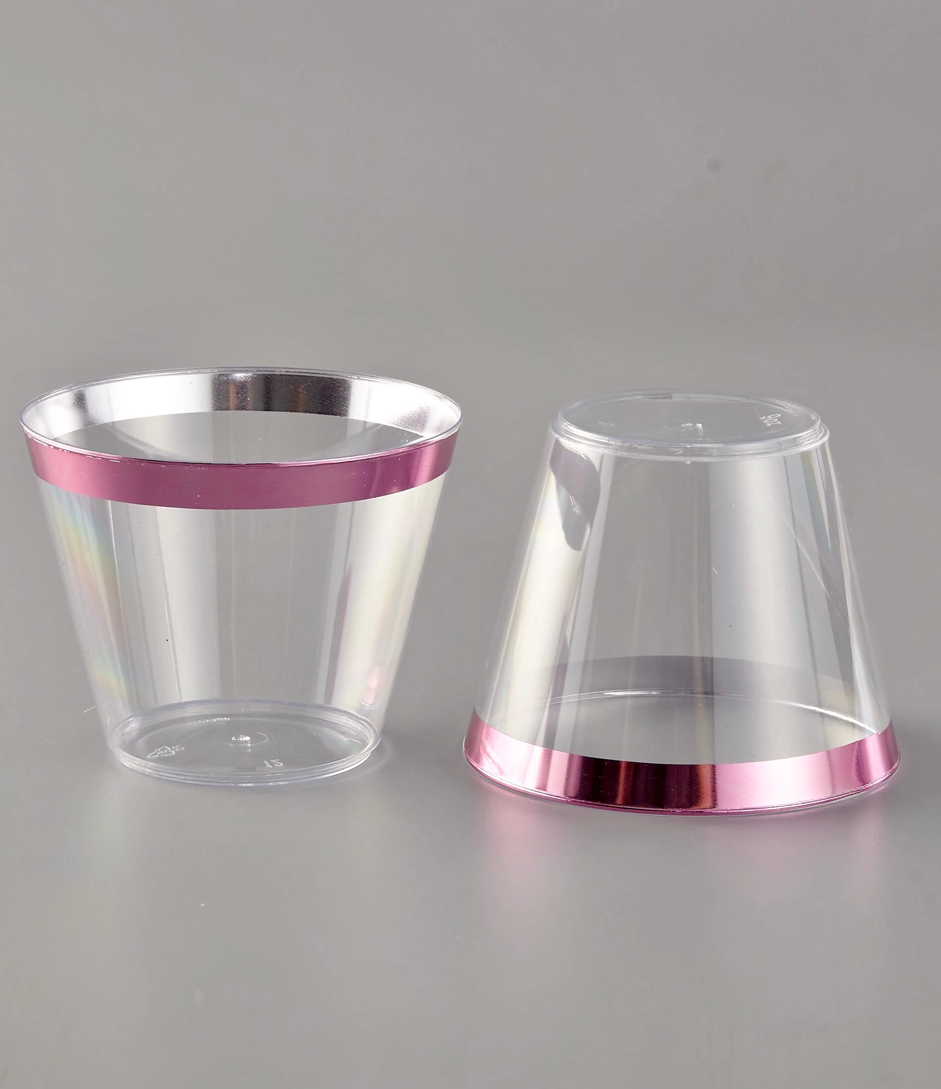 Shop Luxury 9oz Disposable Plastic PS Cups with Gold Rims