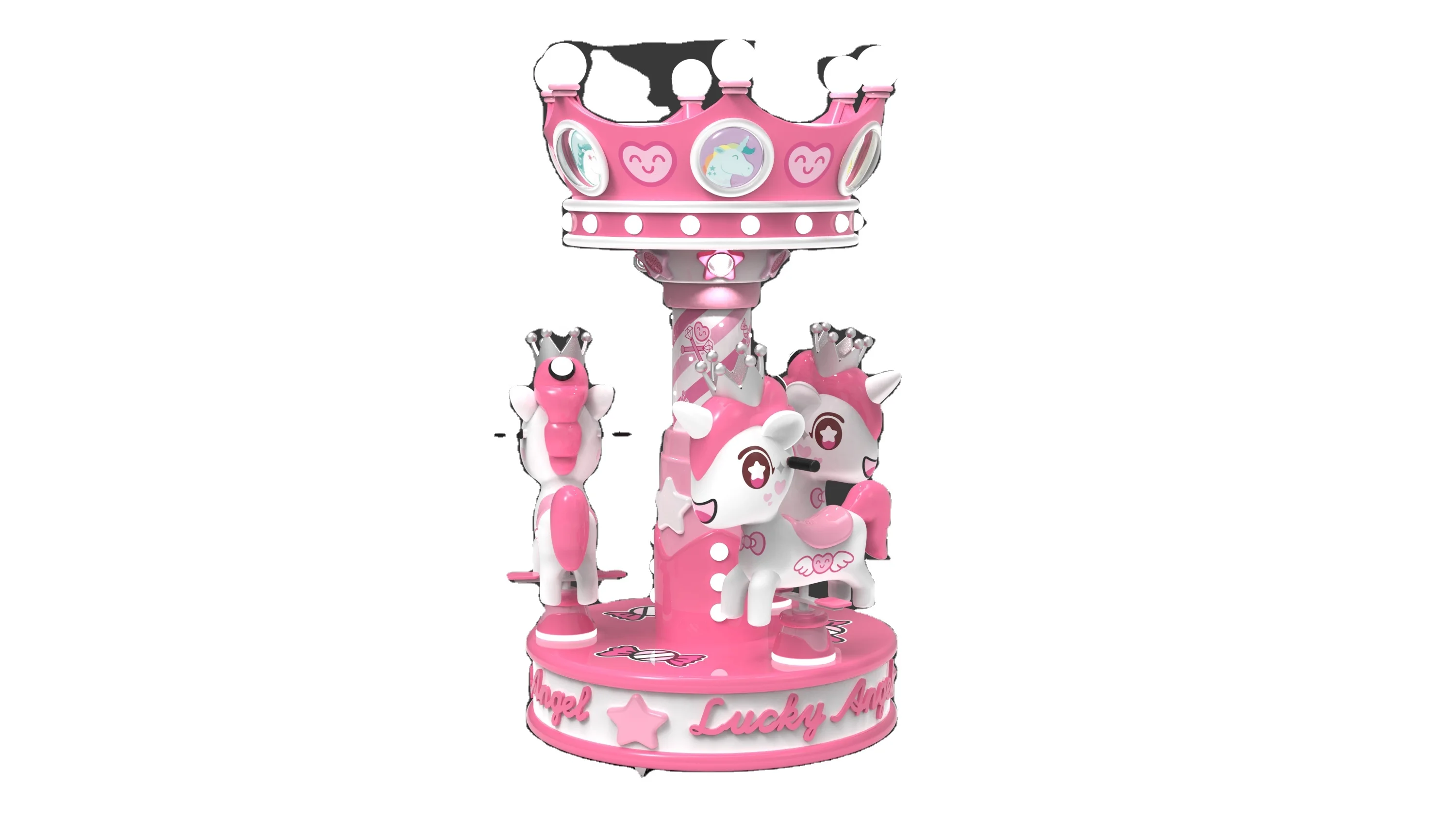 Outdoor Electric Equipments Coin Operated Mini Kid Carousel Ride Three ...