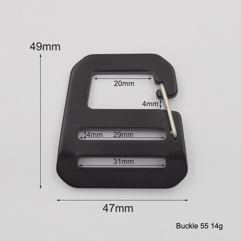 Anodized Black Lightweight Adjust Buckle Aluminium Alloy