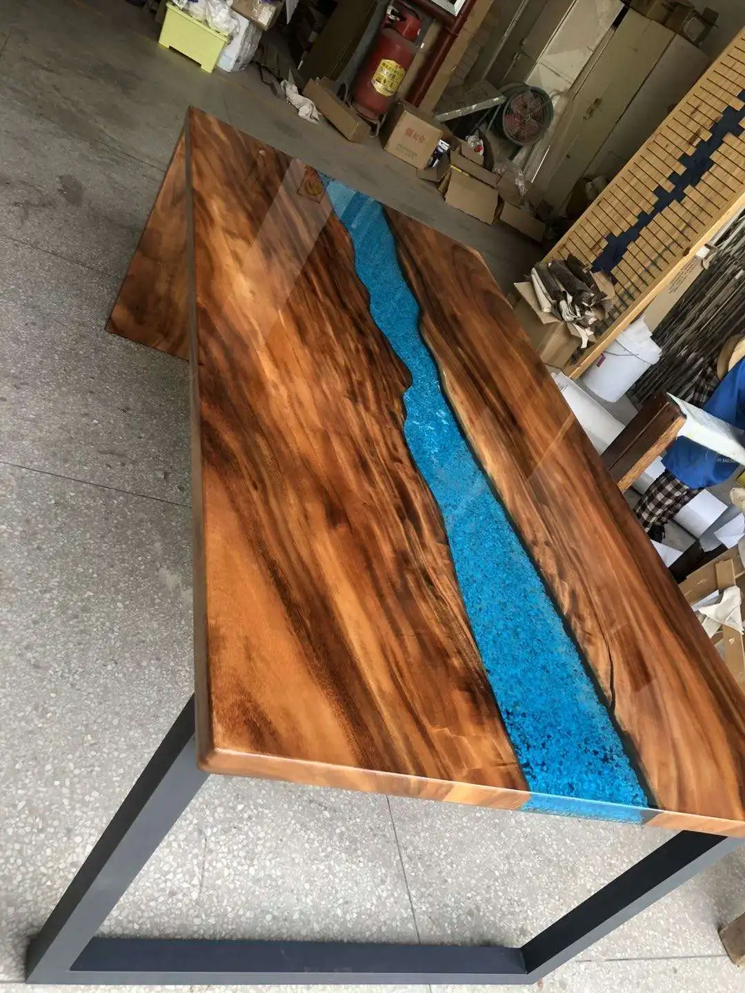 Modern Wood Slab River Table Solid Wood Epoxy Resin Table Top Resin ...