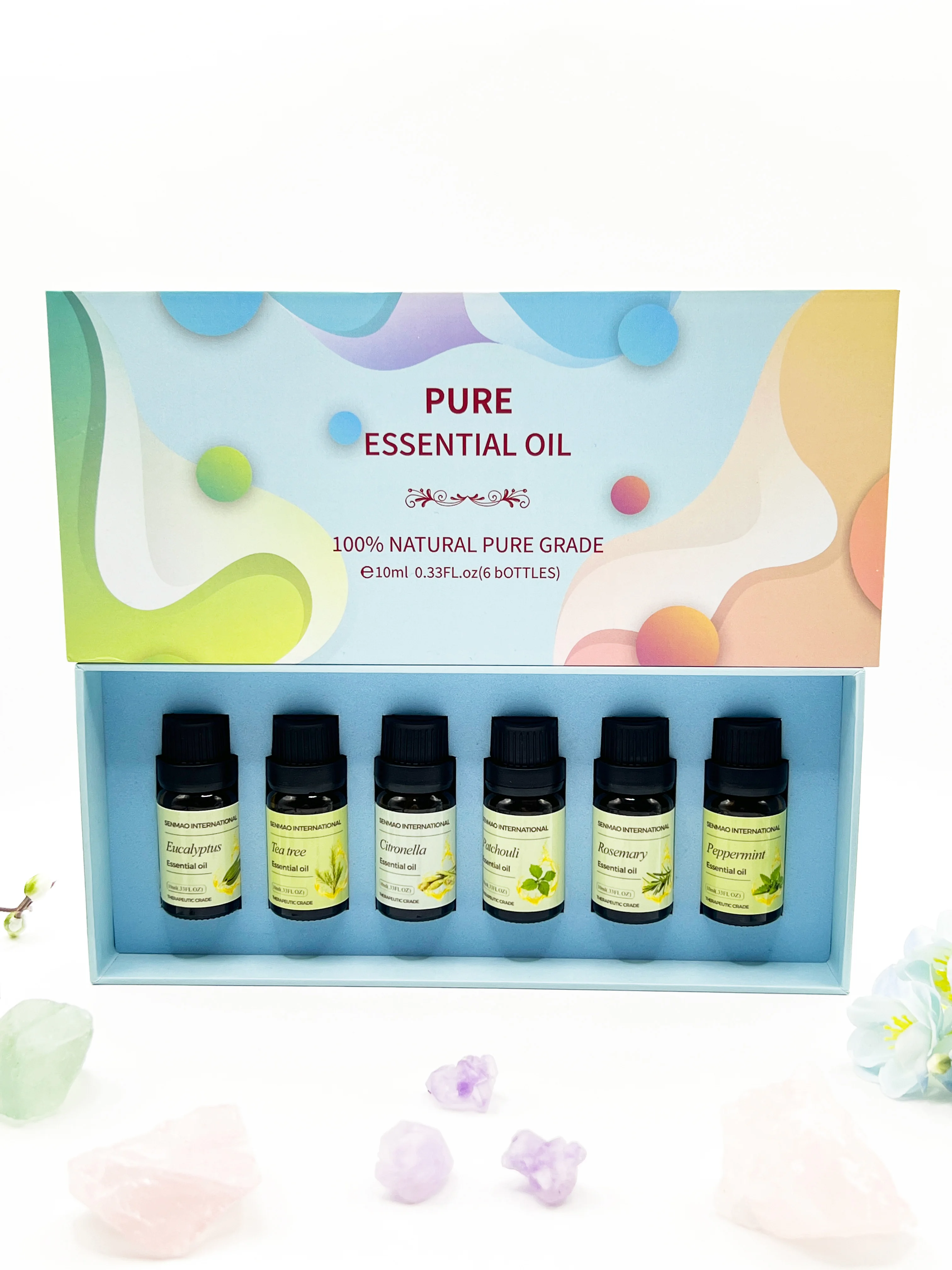 Top 6 Essential Oils Set Lavender Tea Tree Eucalyptus Lemongrass Orange ...