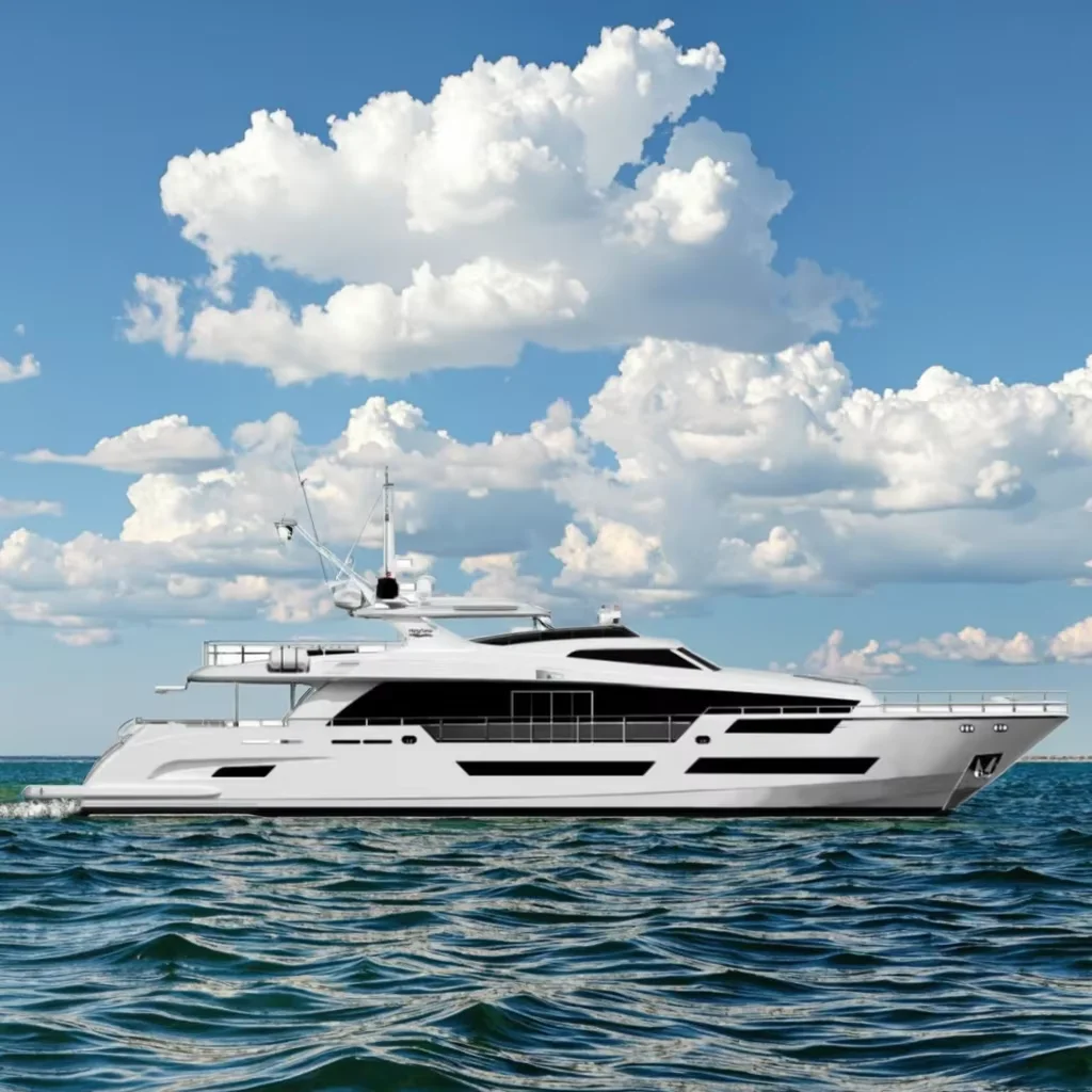 112ft Luxury Premium Diesel Fuel Type Fiberglass Cabin Cruiser Yacht ...