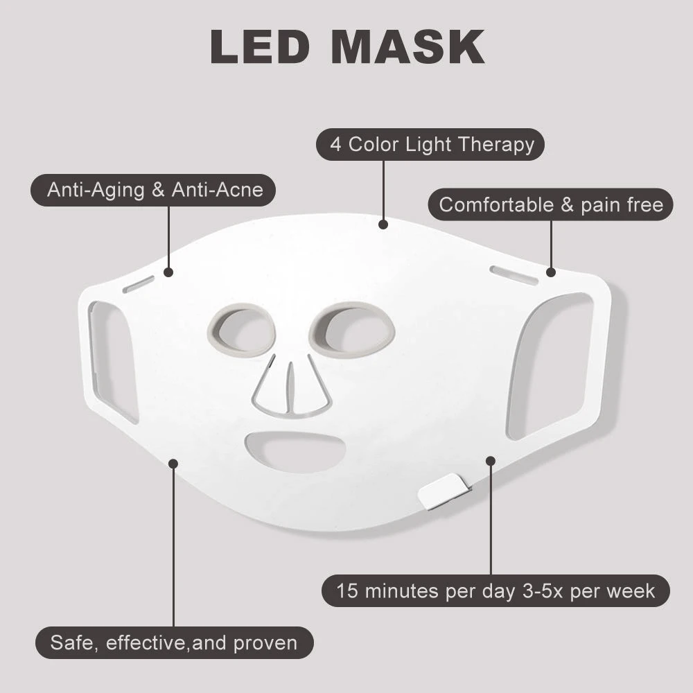 Redfy Customizable Facial Red Led Mask Beauty 3 Color Infrared Led ...