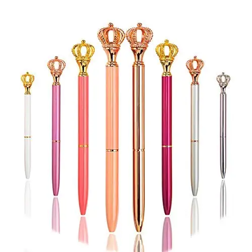 Crown Top Ballpoint Pens Crystal Crown Pens Metal Ball Pen For Women,Co ...