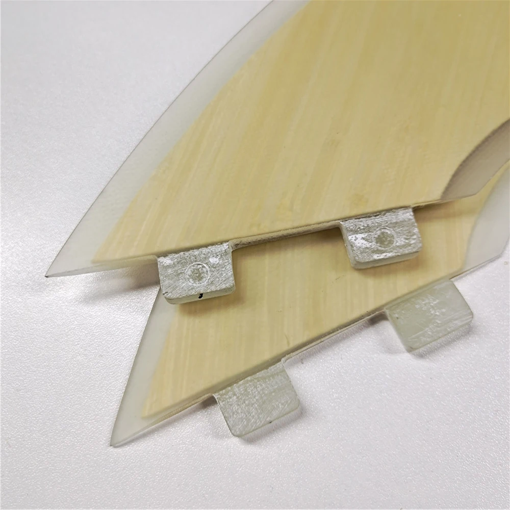 Bamboo Veneer Keel Fins for SUP Surfing - Double/single Tabs