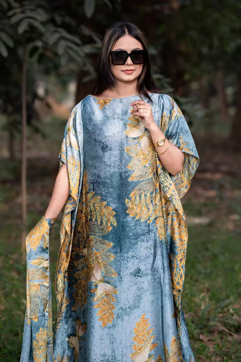 PROMISTAR 2025 Wholesale Luxury Designer Silk Printed Robe