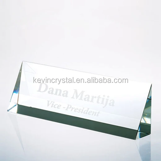 Crystal Name Plates - Customized Engraving for Events