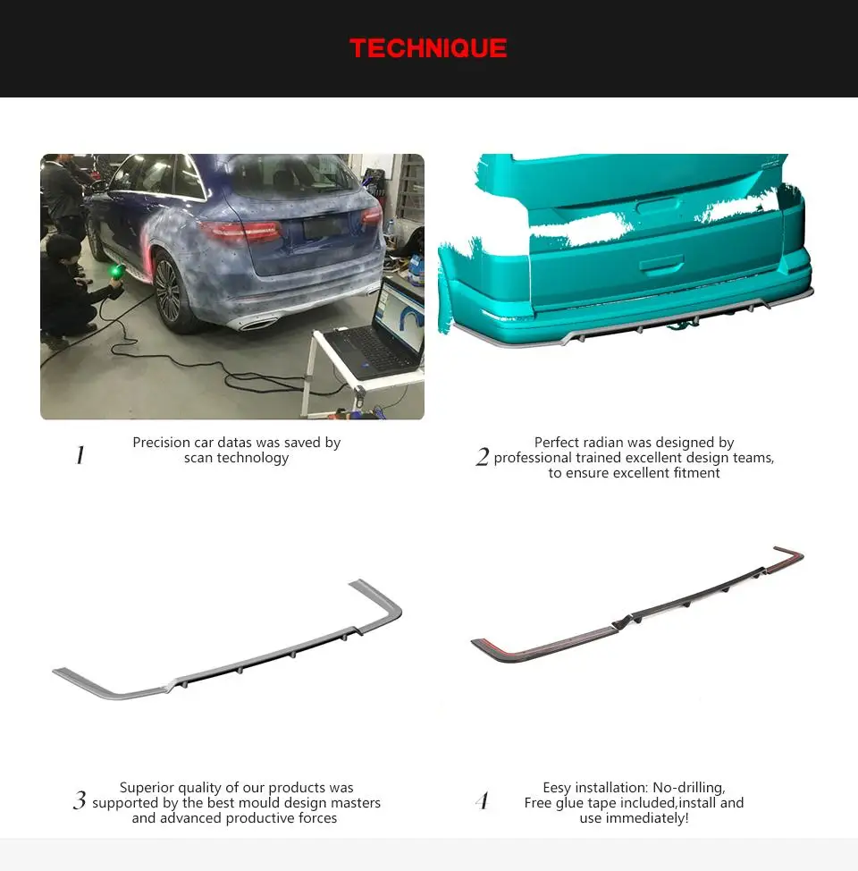 Carbon Fiber Rear Diffuser For Volkswagen T6 Multivan 2015-2020 - Buy ...