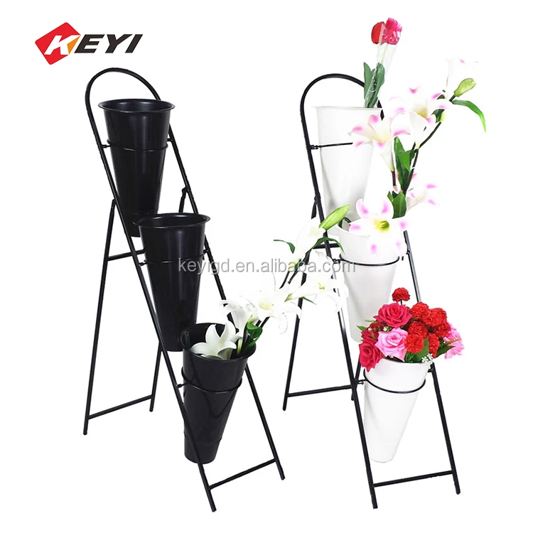 Flower Shop Custom Metal Outdoor Plant Stand Rack Flowers Pot Display ...