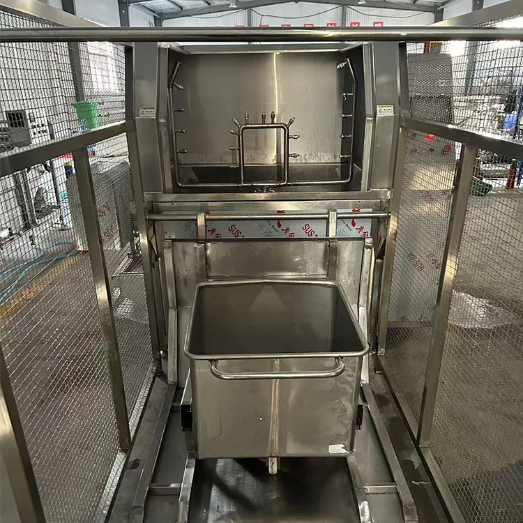 High Pressure 200L Meat Trolley Washing Machine Food Skip Turnover Box ...