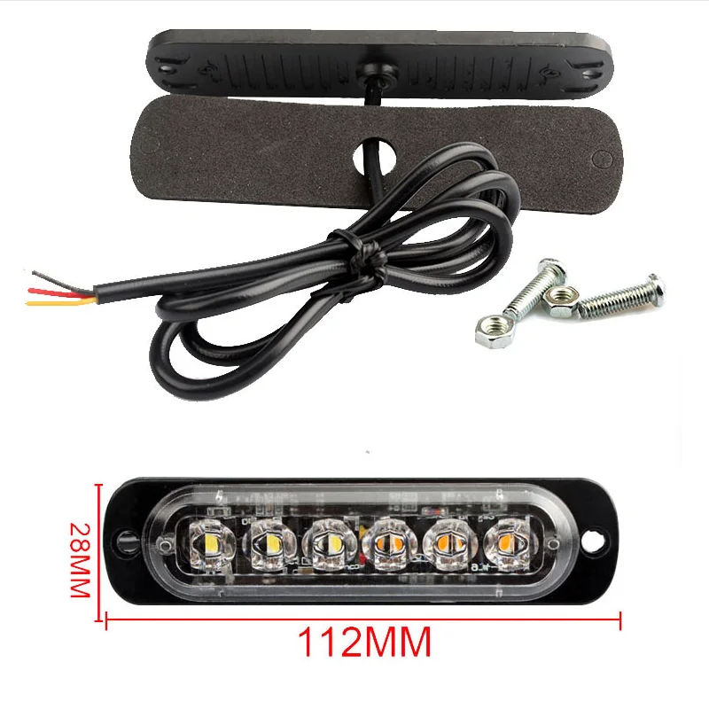 6 Led Waterproof Led 12 Volt Flasher Warning Led Car Motorcycle Strobe ...
