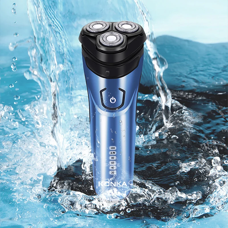 Konka Rechargeable Waterproof Ipx7 Electric Shaver Wet & Dry Rotary ...